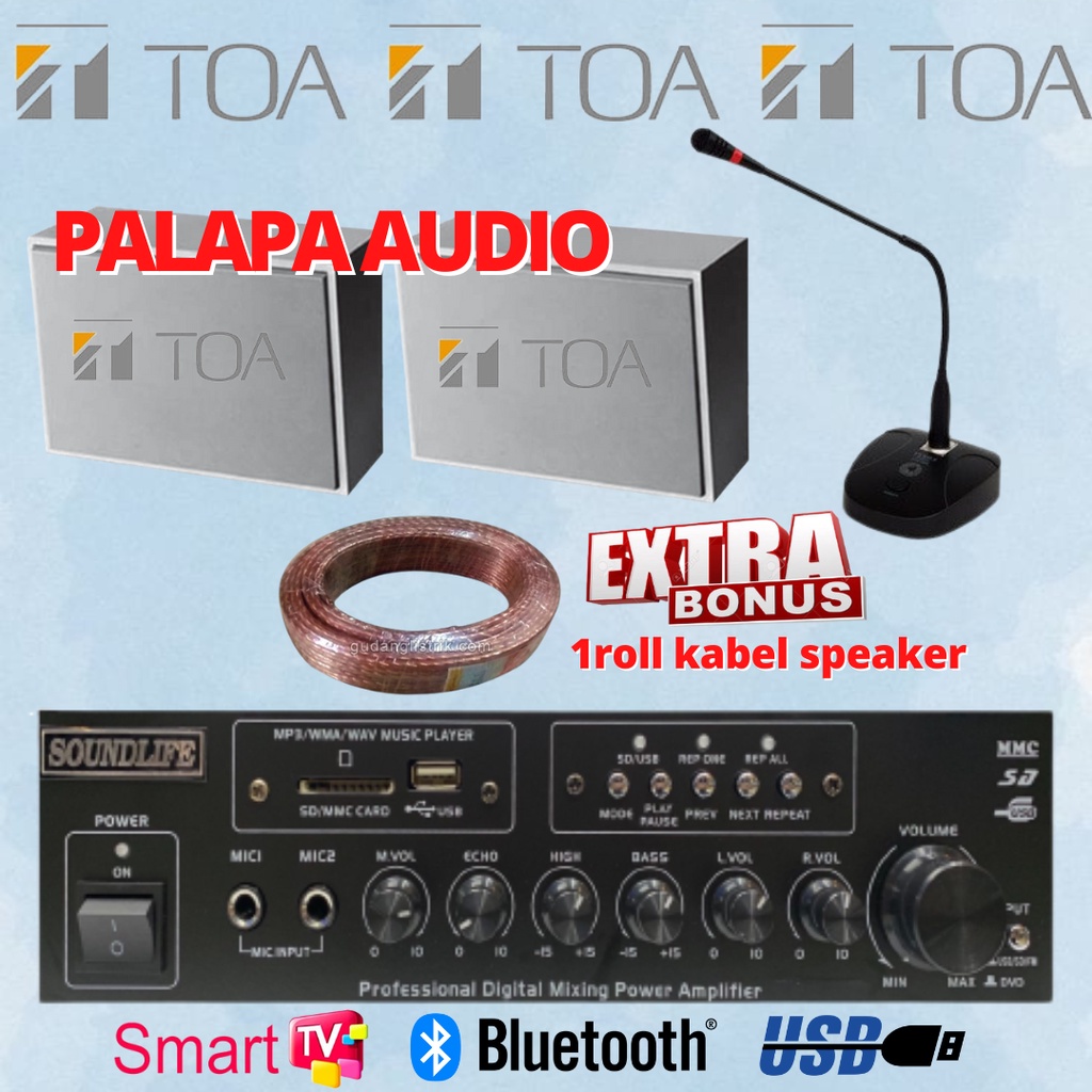 Jual PAKET SPEAKER INDOOR TOA ISI 2 SPEAKER COCOK UNTUK KANTOR , CAFE ...