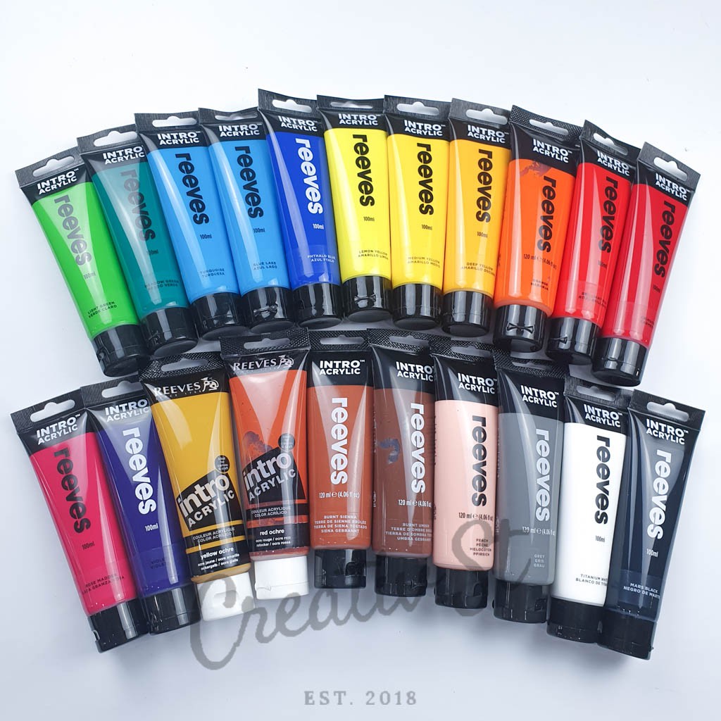 Jual REEVES Intro Cat Acrylic 120 Ml Paint Acrylic Colour Part 1 Cat ...