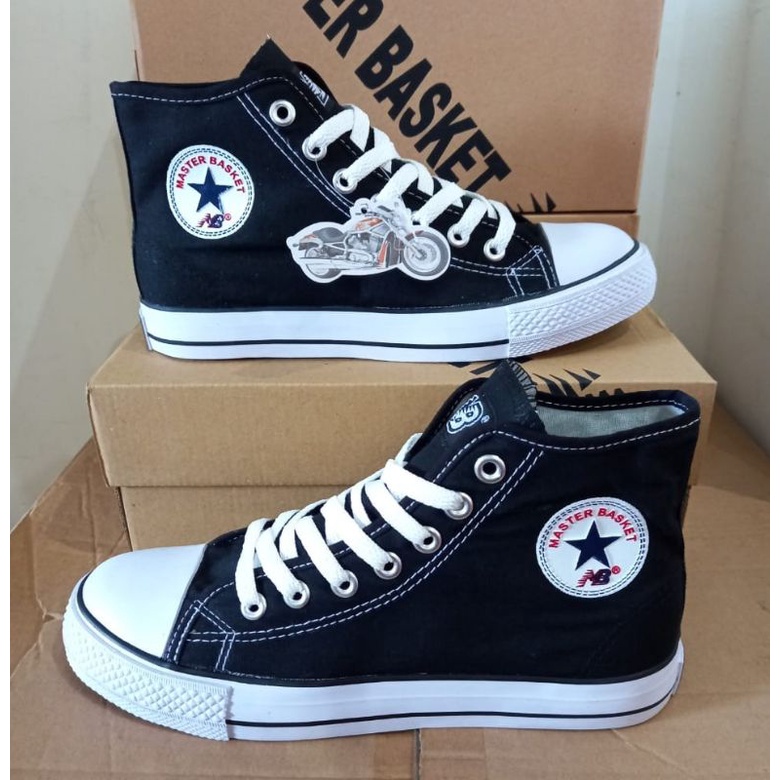 Jual Sepatu Sekolah Master Basket MB 805 Hitam Putih Original Tinggi ...