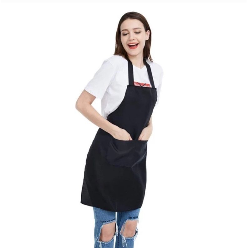 Jual Celemek waterproof premium / Apron anti air / Celemek hitam ...
