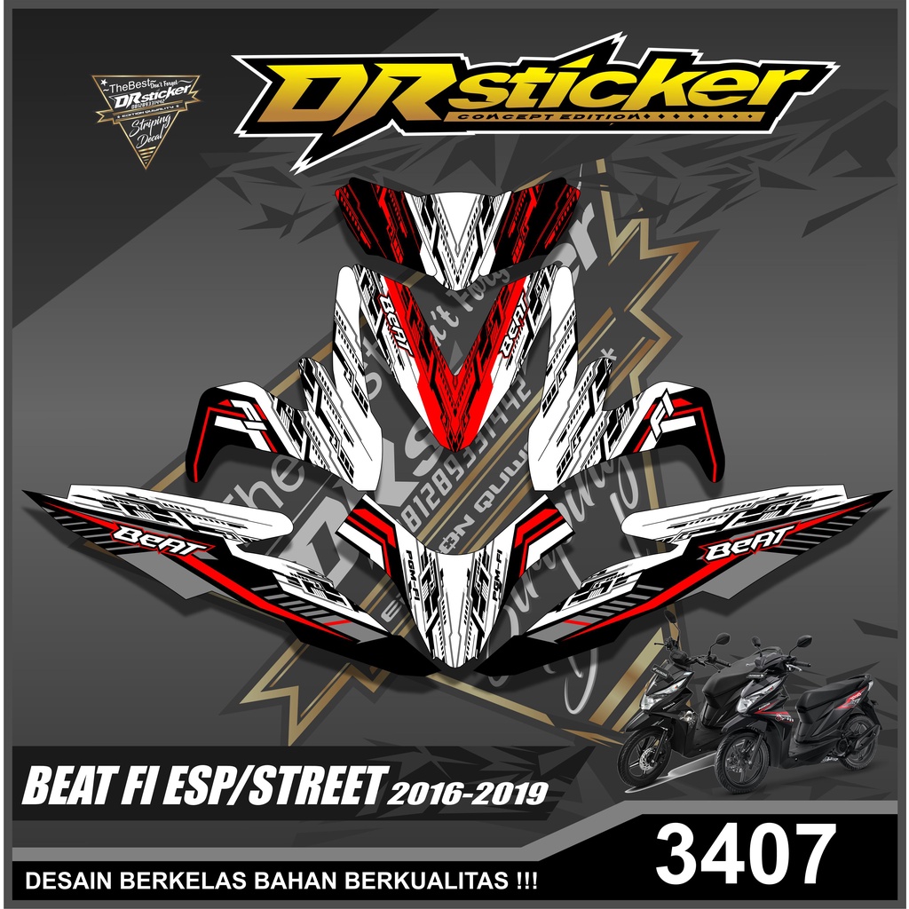 Jual 3407 Decal Costum Honda Beat Fi,Esp/Street 2016-2019 Fullbody ...