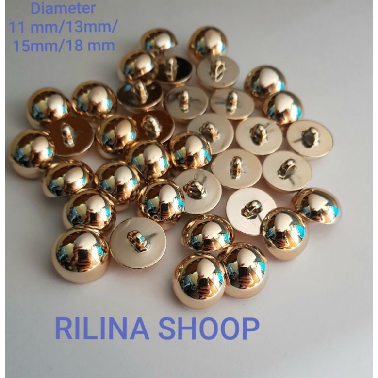 Jual Kancing Baju Jamur Emas Mutiara/silver Polos Timbul Isi 100 pcs ...