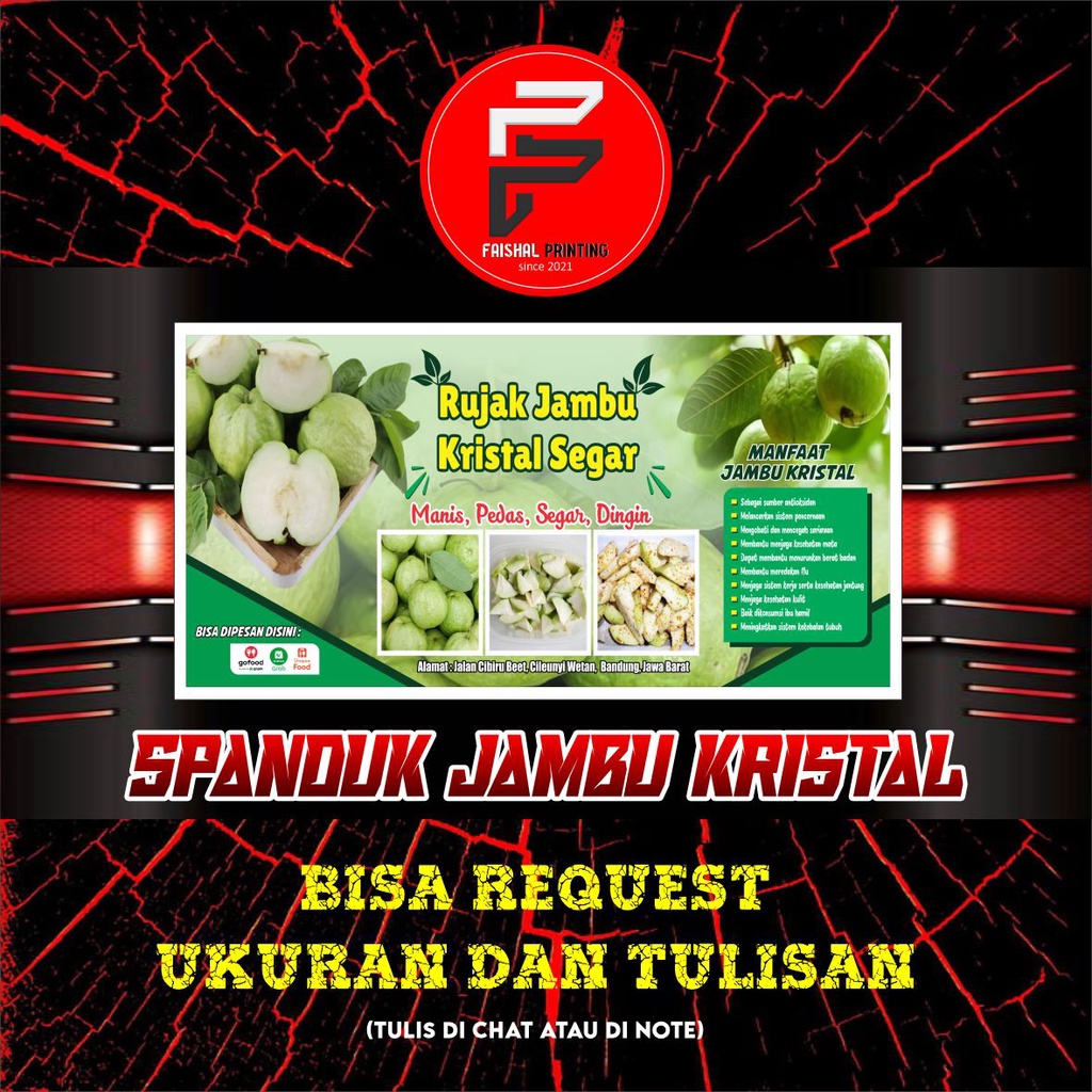 Jual Spanduk Rujak Jambu Kristal / Banner Jambu Kristal Ukuran 2 x 1 ...