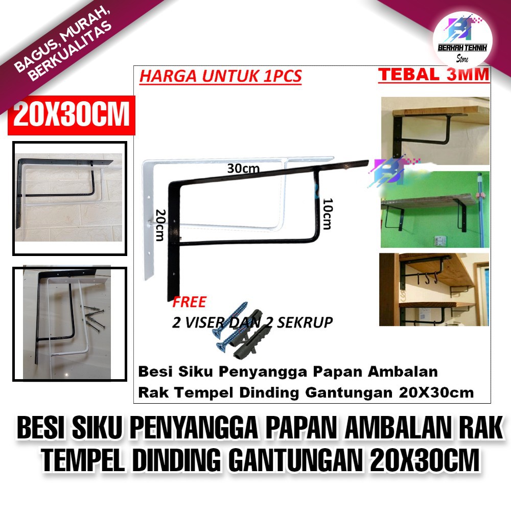 Jual Besi Siku Penyangga Papan Ambalan Rak Tempel Dinding Gantungan ...