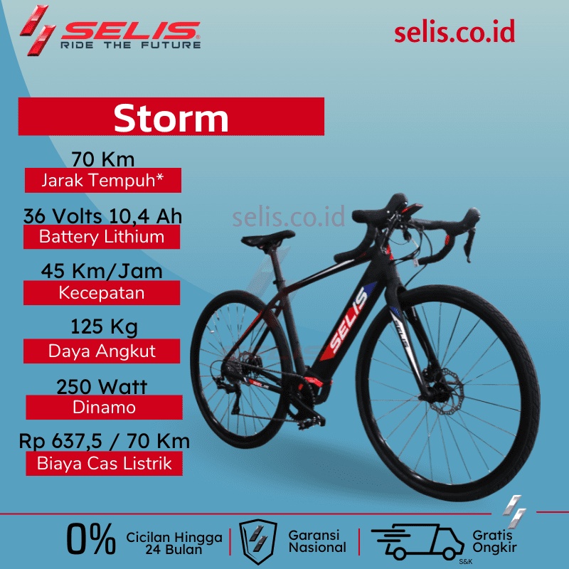 Jual SELIS STORM - SEPEDA LISTRIK MTB | Shopee Indonesia