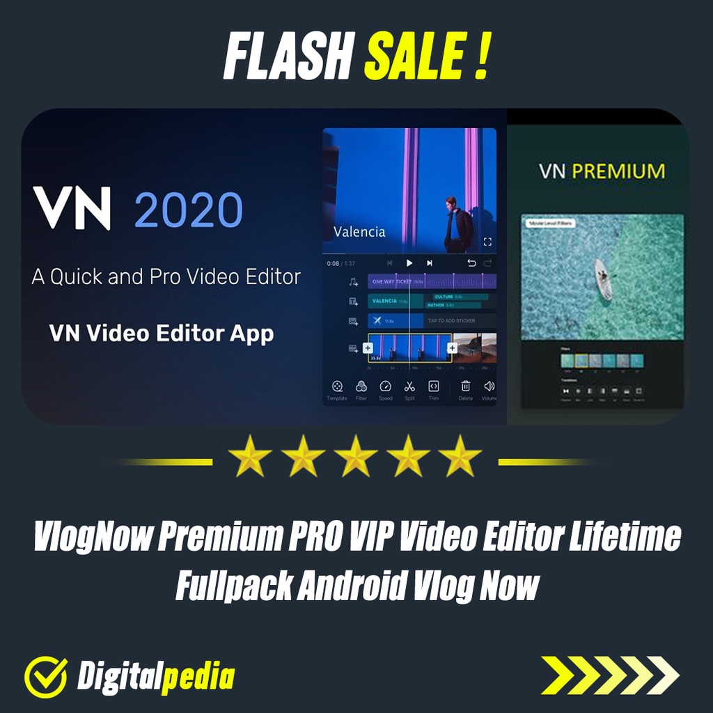Jual VlogNow Premium PRO VIP Video Editor Lifetime Fullpack Android ...