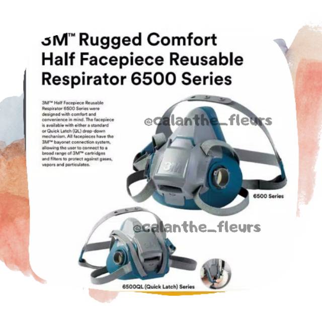 Jual MASKER 3M 6502 / 6502QL HALF FACE RESPIRATOR + 3M 7093 PARTICULATE ...