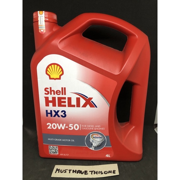 Jual Shell hx 3 hx3 20w 50 galon merah 4 liter 4l barcode tembus ori ...
