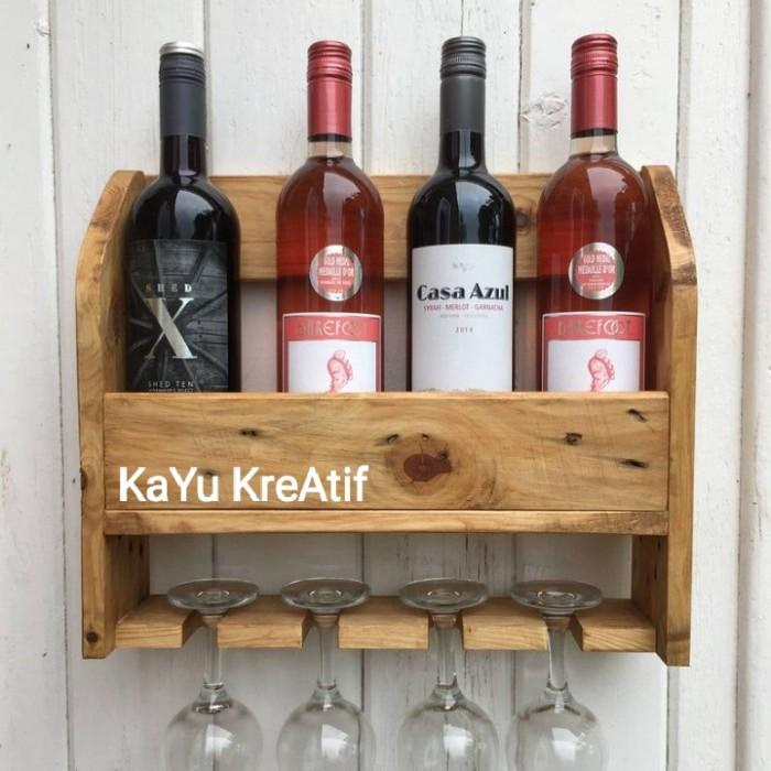 Jual Kayu Rak Botol Kitchen Set Minimalis50X40Cm | Shopee Indonesia