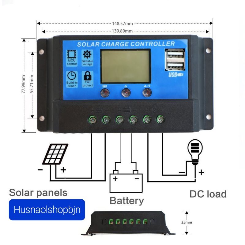 Jual Ready Solar Charge Controller LCD LED Solar Cell PWM 12/24V 20/30A USB Panel Surya Charger ...