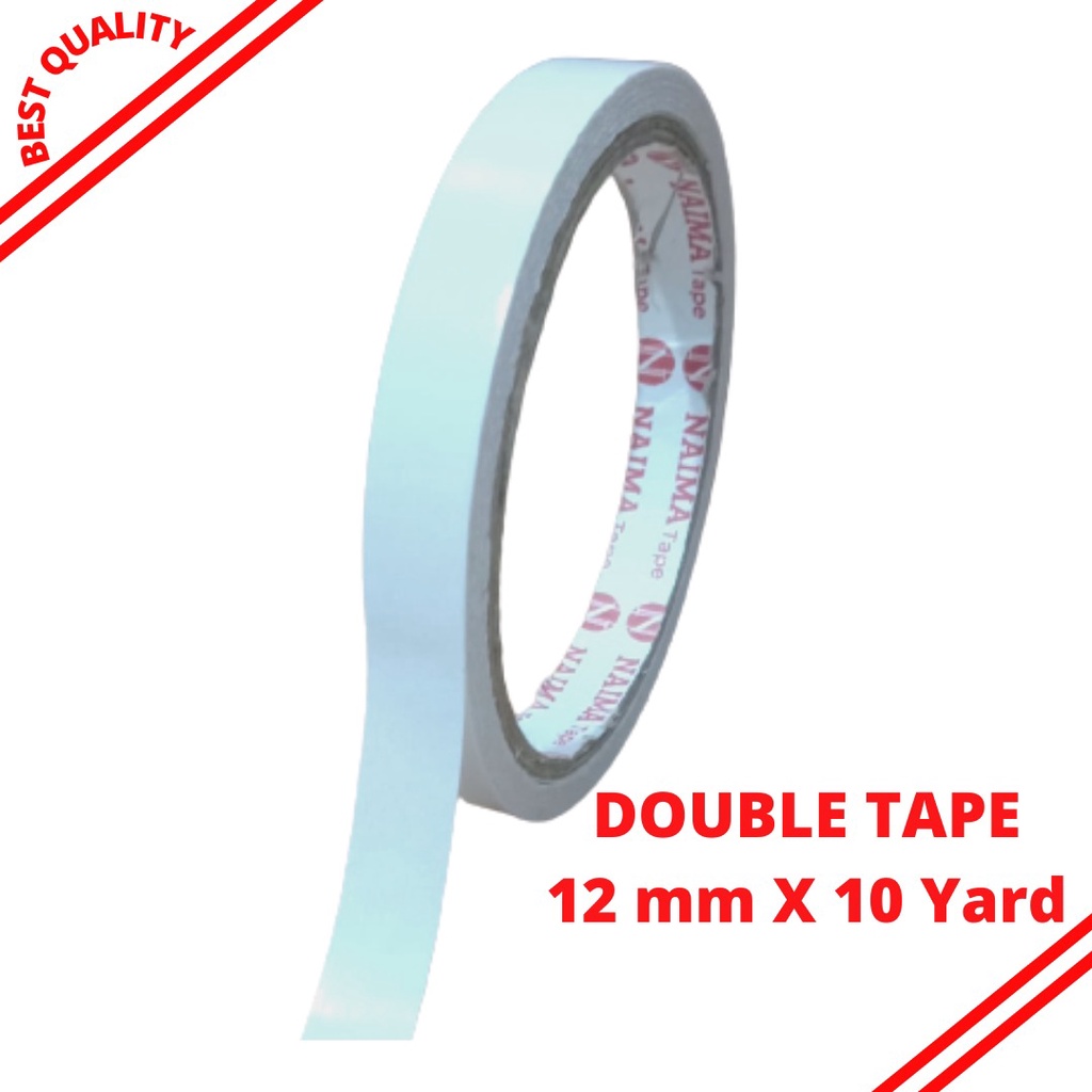 Jual Double Tape 12mm x 10 Yard / Double Tip 1/2 Inch Naima | Shopee ...