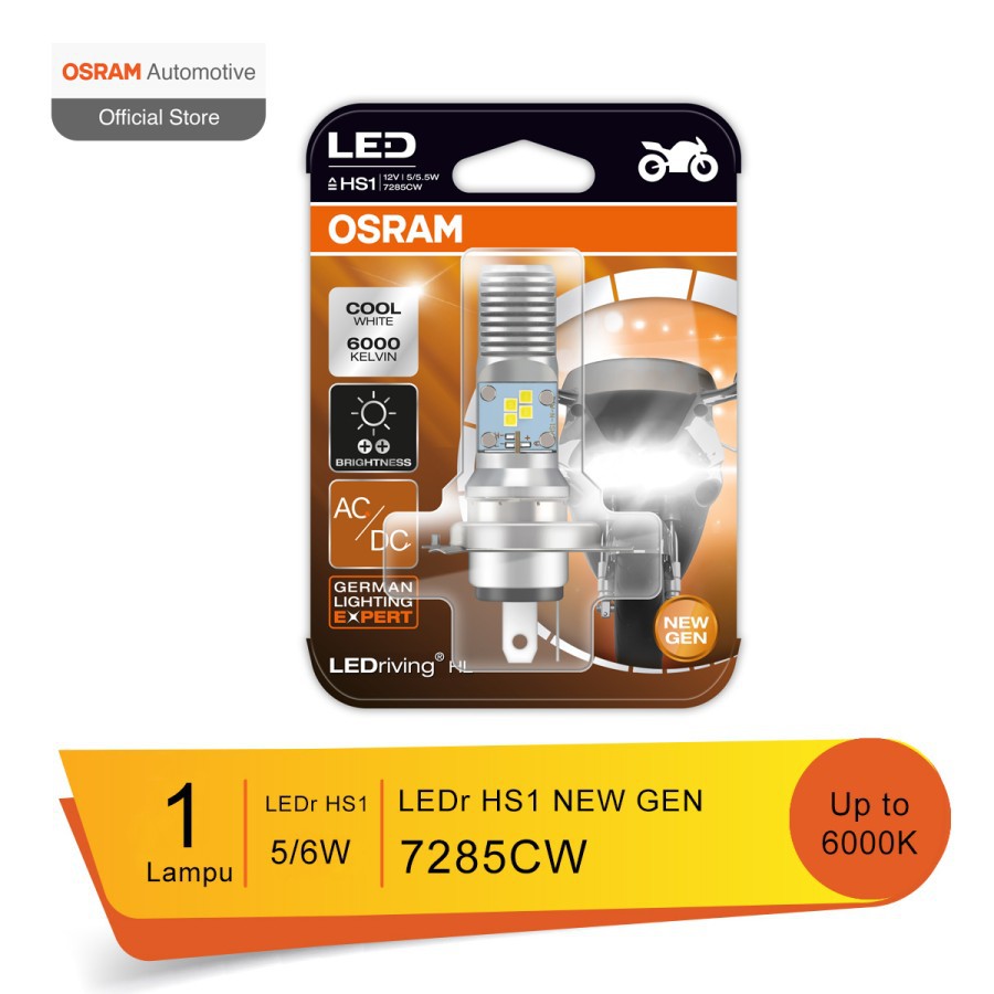 Jual BOHLAM LAMPU DEPAN OSRAM LED HS1 H4 KAKI 3 VIXION R15 7285CW AC DC PNP | Shopee Indonesia