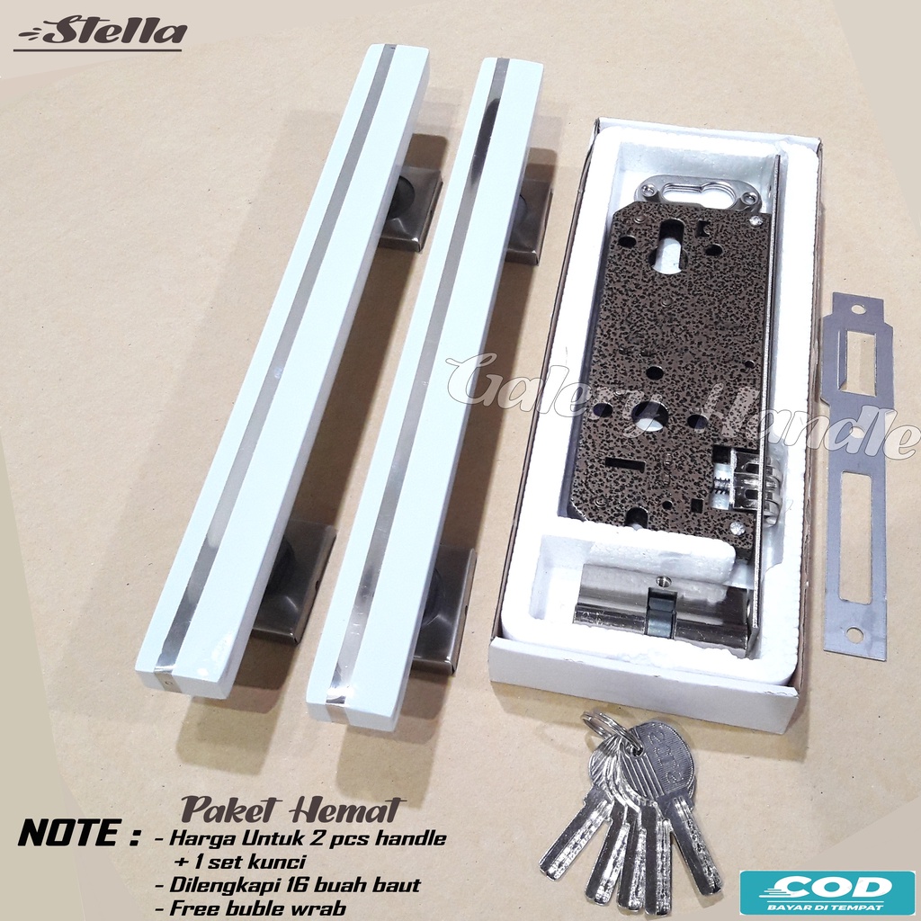 Jual handle pintu set kunci rumah minimalis pegangan pintu sepasang dan ...