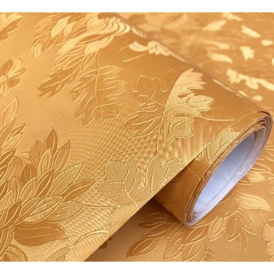 Jual Wallpaper Dinding Gold Flower Texture ratudinding Stiker Dekorasi ...