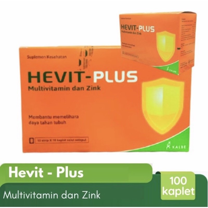 Jual Hevit plus strip 10 tablet ( vit C & zinc jaga daya tahan tubuh ...