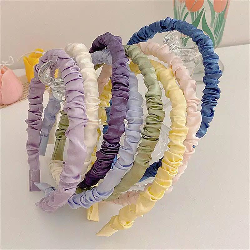 Jual BANDO BENDO HEADBAND CEWEK KERUT SATIN KOREA STYLE SCRUNCHIE GADIS ...
