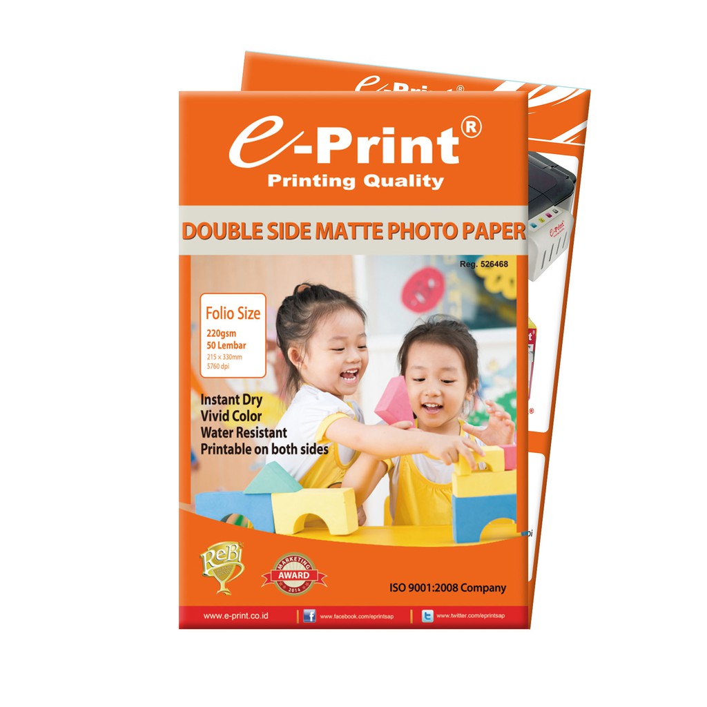 Jual Kertas Foto Double Side Matte Doff Folio F4 220gsm 50lembar e ...