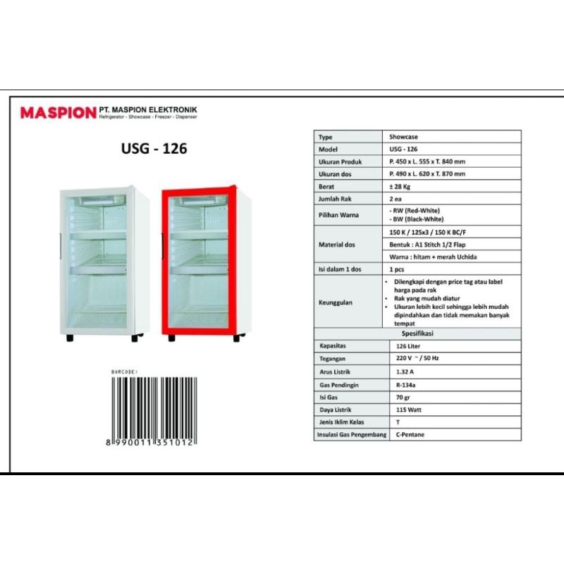 Jual Maspion showcase USG 126 2rak | Shopee Indonesia