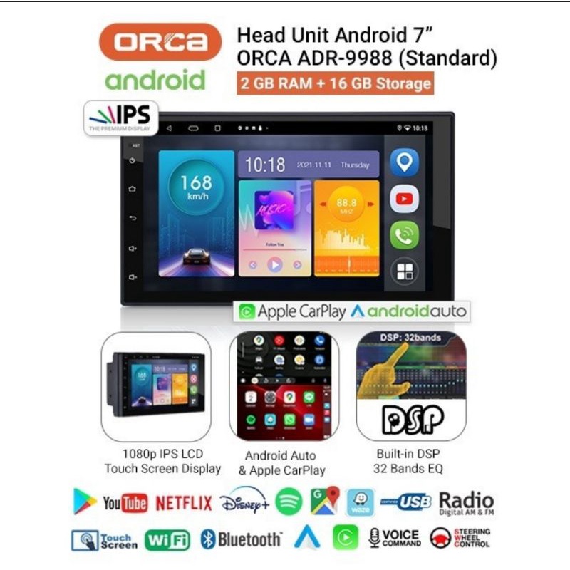 Jual headunit android orca auto android apple carplay dsp | Shopee ...