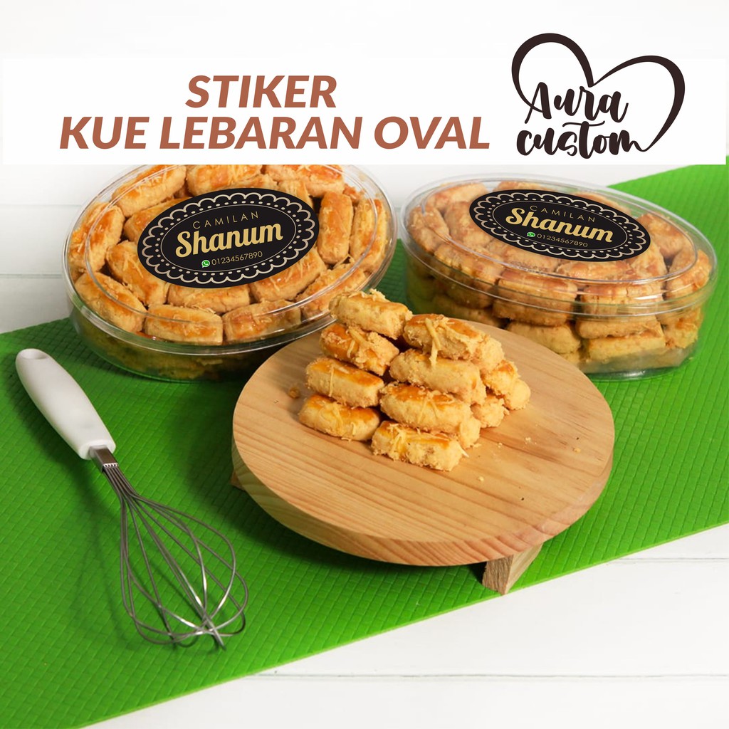 Jual CETAK STIKER LABEL PRODUK KUE STIKER TOPLES KUE LEBARAN BENTUK ...