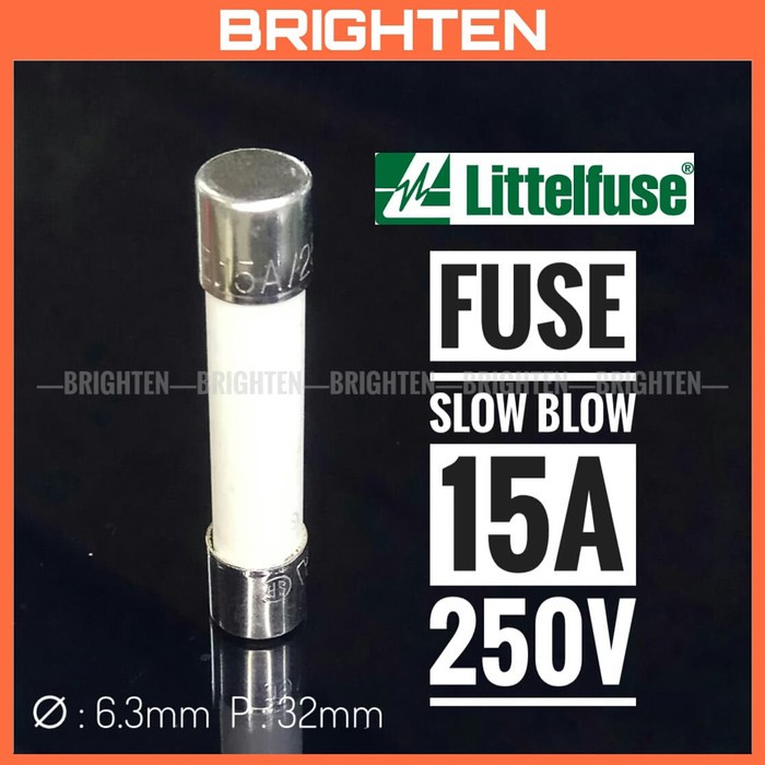 Jual Fuse axial Slow Acting LITTELFUSE 15A 250V - 32mm | Shopee Indonesia