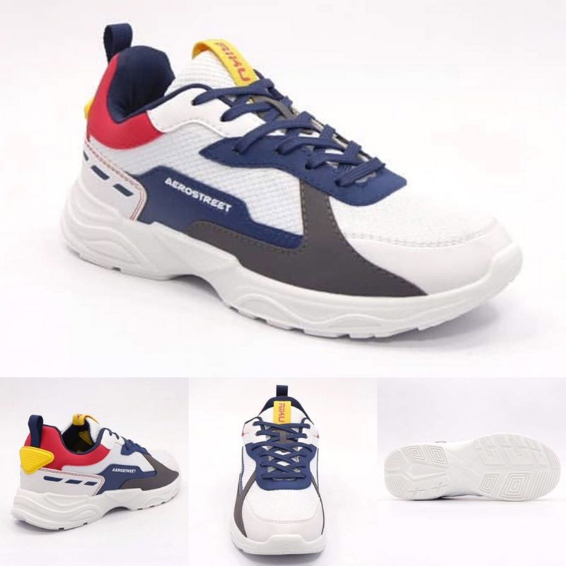 Jual Aerostreet 40-43 Riku Putih Merah - Sepatu Sneakers Casual Pria ...