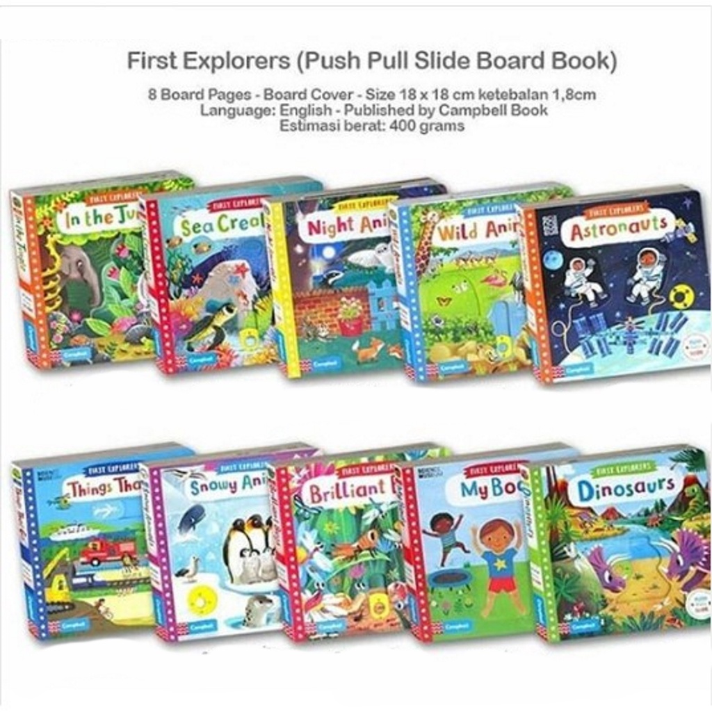 Jual [LOGU] Buku my First Explorers Campbell, Sliders Pull and Push ...