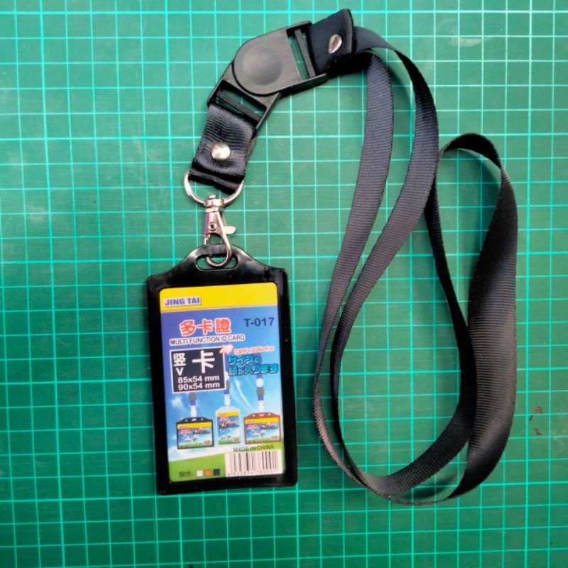Jual TALI ID CARD HITAM+HOLDER HITAM | Shopee Indonesia