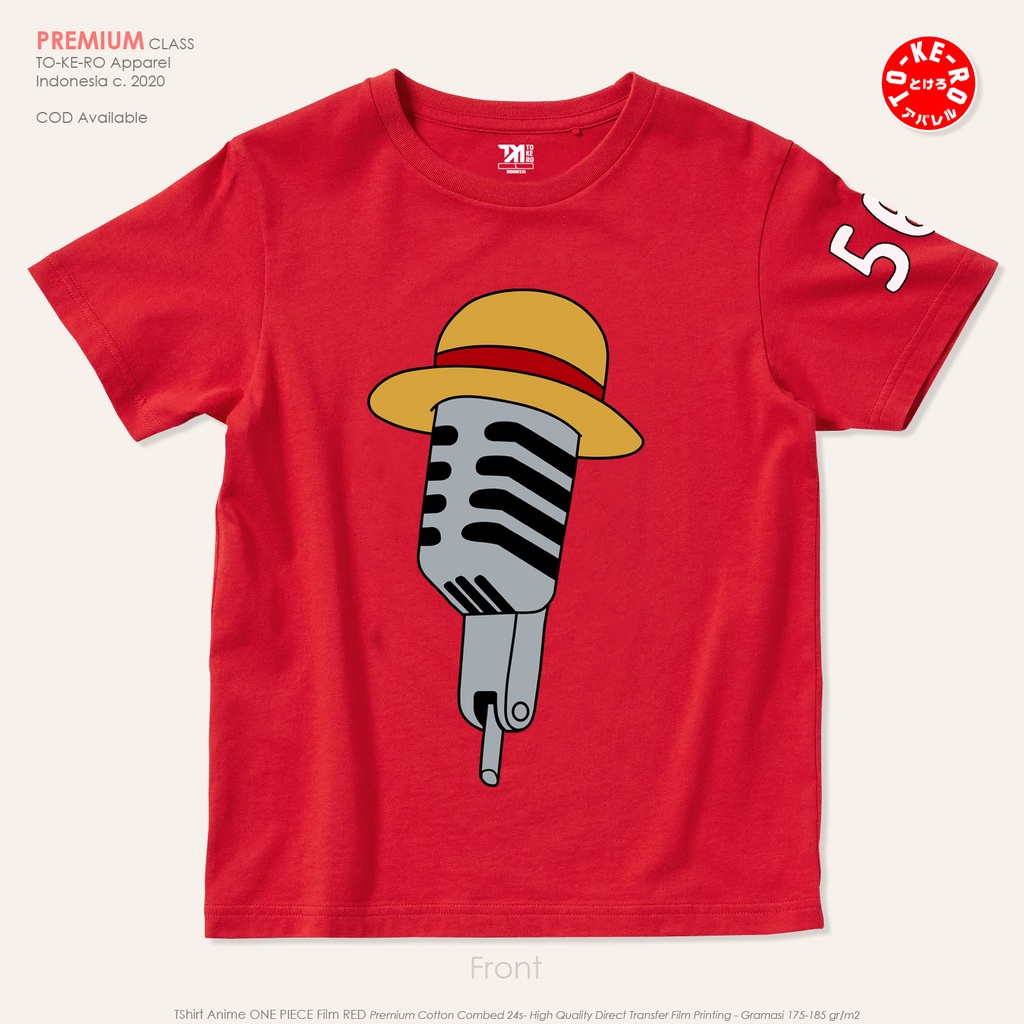 Jual Kaos Anime One Piece Film RED - Luffy Microphone UTA Idol [Red ...