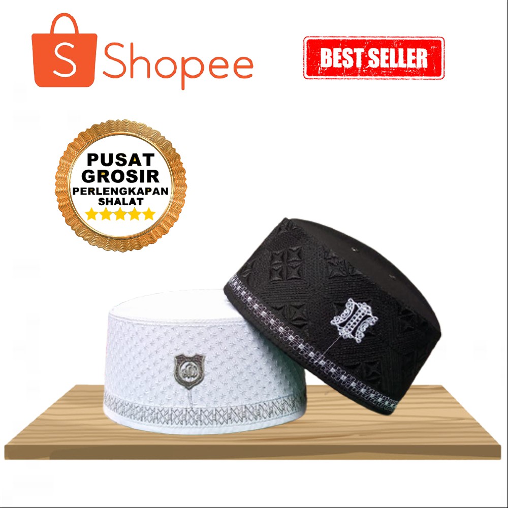 Jual GROSIR PECI SONGKOK KOPIYAH ASSAGOFAH HITAM DAN PUTIH | Shopee ...