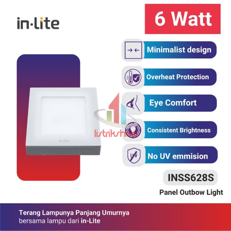 Jual Inlite In-lite Ceiling Outbow 6 Watt Kotak | Shopee Indonesia