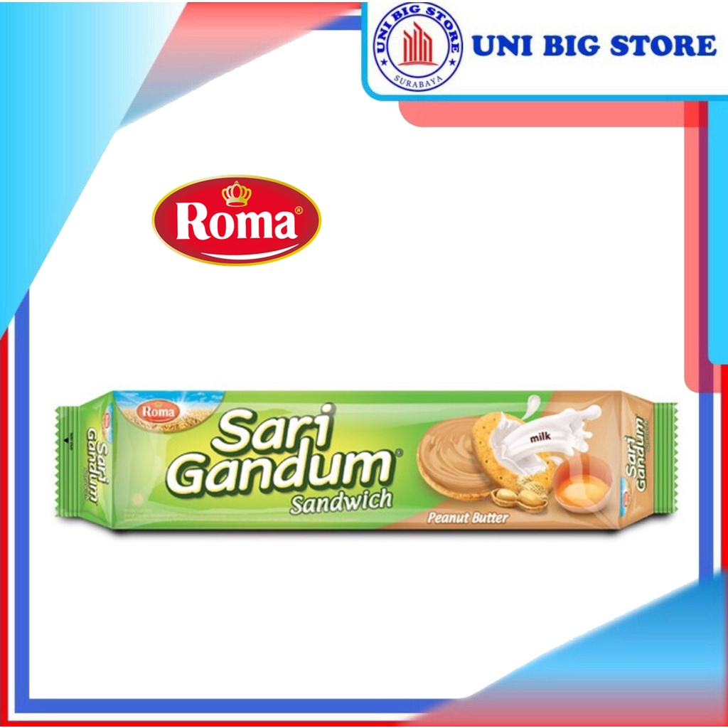 Jual Roma Sari Gandum Peanut Butter 108 gr Biskuit Krim Kacang | Shopee ...