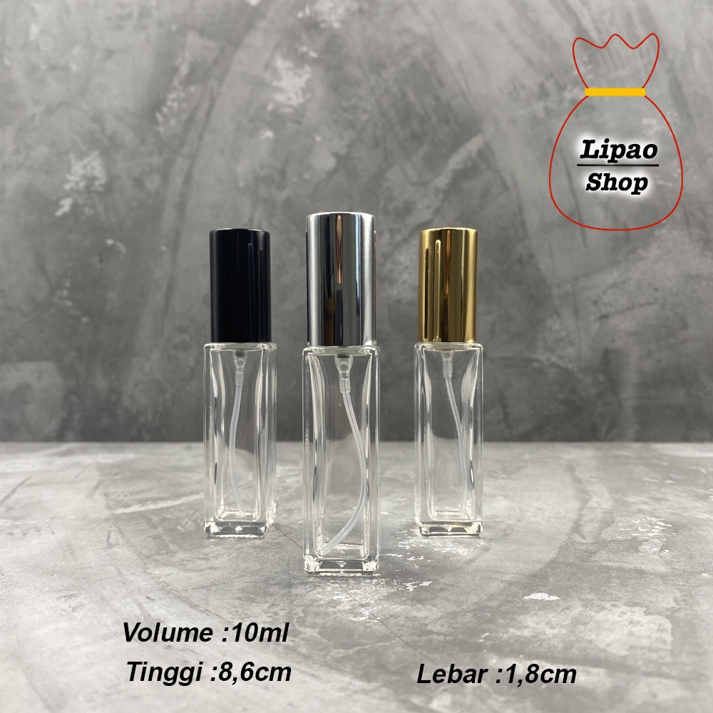 Jual Botol Spray 10ml Kaca TEBAL KOTAK -Refill Isi Ulang Parfum Travel ...
