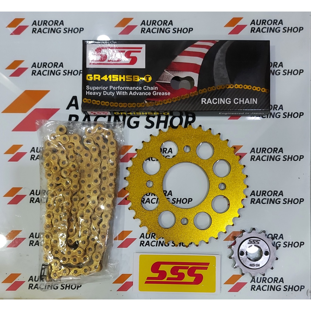 Jual GEAR SET SSS GOLD SUPRA X 125 / BLADE NEW / REVO / FIT NEW / KHARISMA & RANTAI SSS 415 HSBT ...