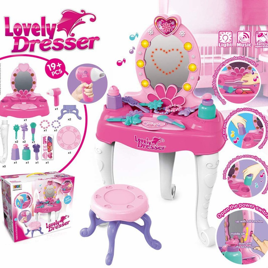 Jual Mainan anak meja rias lovely dresser with sound and light dressing ...