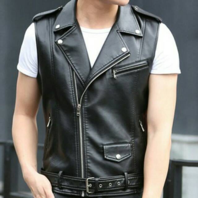 Jual TRS X RVEST Rompi Pria Kulit Sintetis / Jaket Semi Kulit Cowok ...
