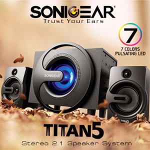 Jual SONICGEAR TITAN 5 BTMI Wooden Subwoofer With 7 Colors Pulsating ...