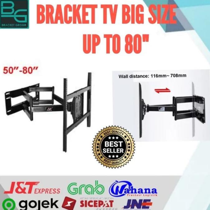 Jual BRACKET TV 55 - 100 INCH FULL MOTION ARM NORTH BAYOU NB SP5 ...