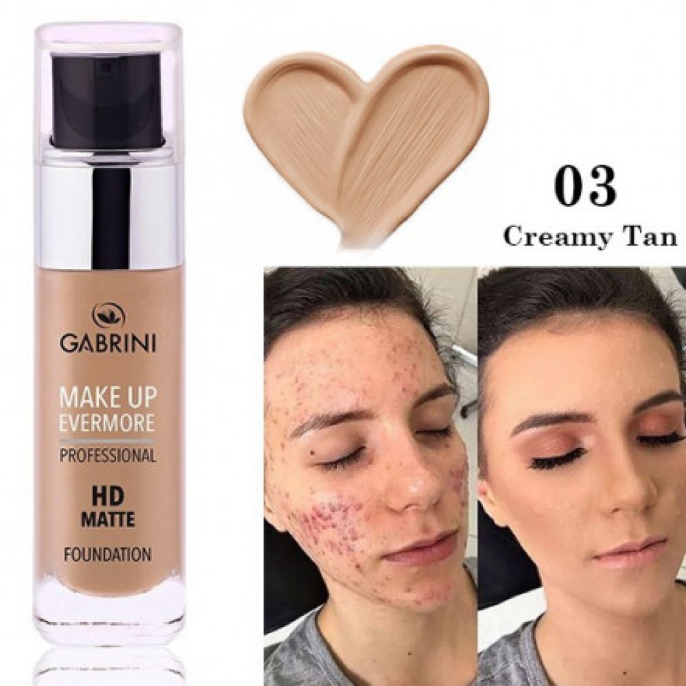 Jual GABRINI Make Up Evermore Professional HD Matte Foundation 100% ...