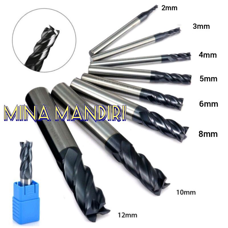 Jual Endmill.Mata Milling.Mata Bor Frais 1 1.5 2 2.5 3 4 5 6 8 10 12mm ...