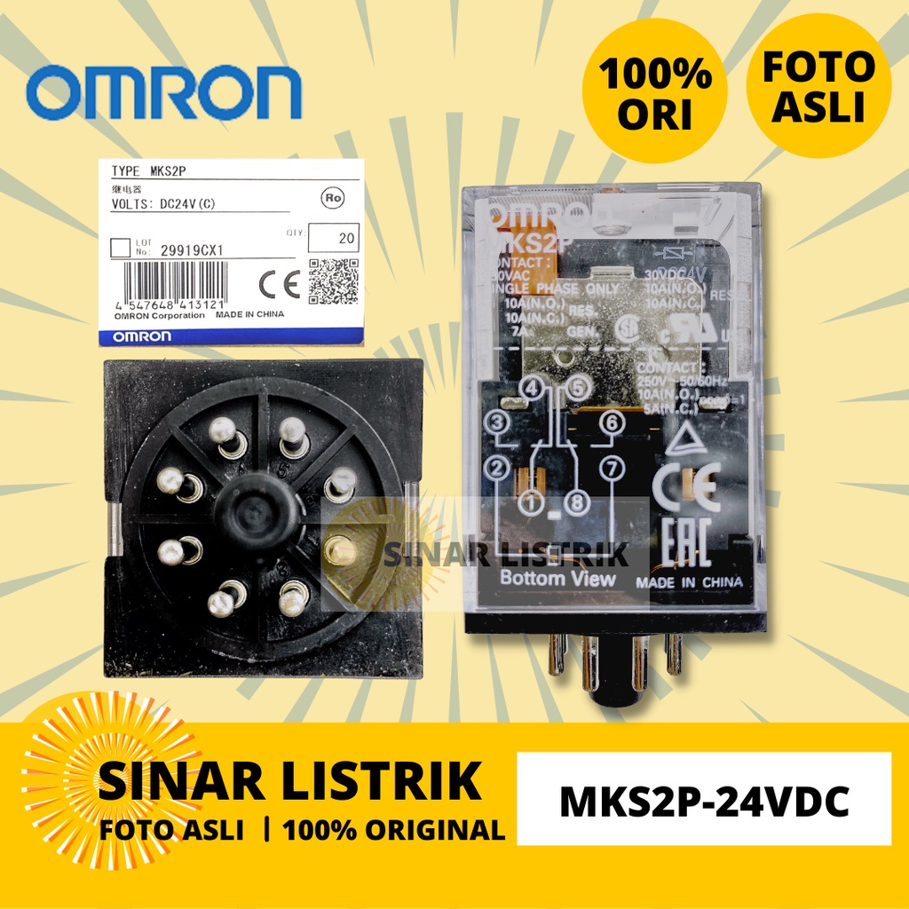 Jual OMRON RELAY MKS2P-24VDC MKS2P 24VDC, 12VDC 8PIN | Shopee Indonesia