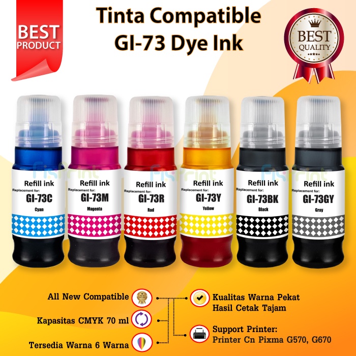 Jual Tinta Compatible GI-73 GI73 GI 73 gi73 gi 73 Dye Ink Printer G570 ...