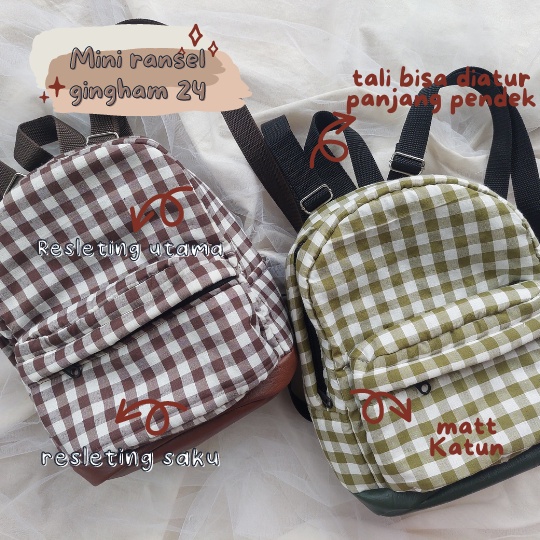 Jual mini ransel gingham 024 series tas punggung | Shopee Indonesia
