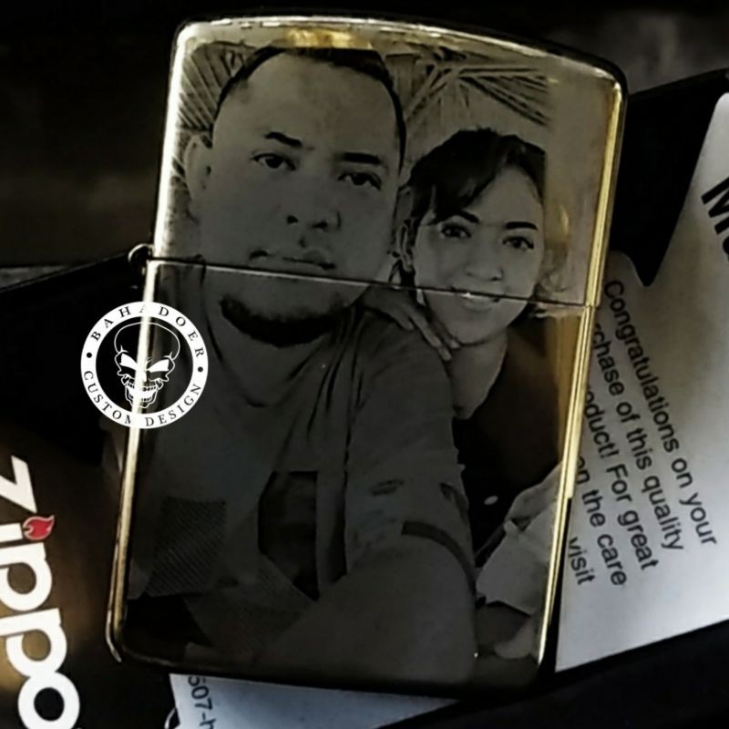 Jual KOREK API ZIPPO CUSTOM GRAFIR FOTO GOLD CHROME SUPER PREMIUM ...