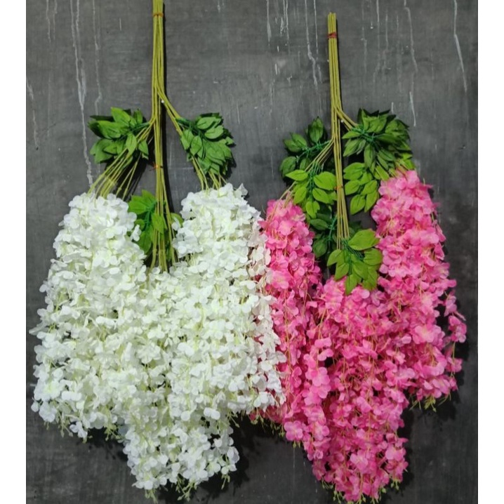 Jual bunga wisteria artificial jumbo / daun bunga wisteria tiruan ...