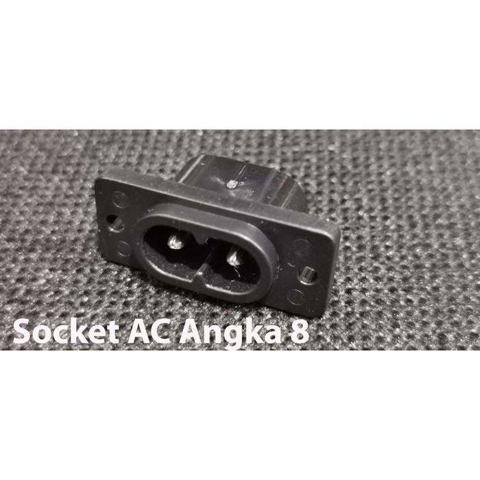 Jual Socket AC Angka 8 female terminal 2 pin /konektor kabel Power 2 lubang | Shopee Indonesia