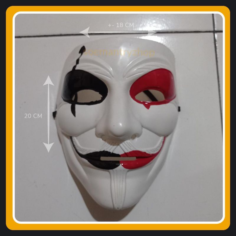 Jual Topeng Anonymous custom merah hitam Slipknot hecker mainan anak ...