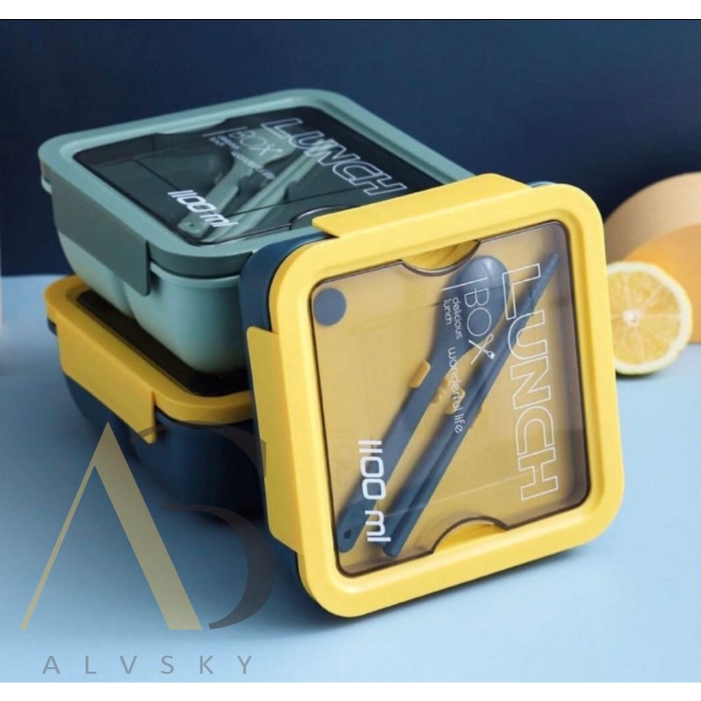 Jual KOTAK MAKAN TRANSPARANT BENTO BOX 1100 ML / TEMPAT MAKAN LUNCH BOX BPA FREE 1000 ML ...