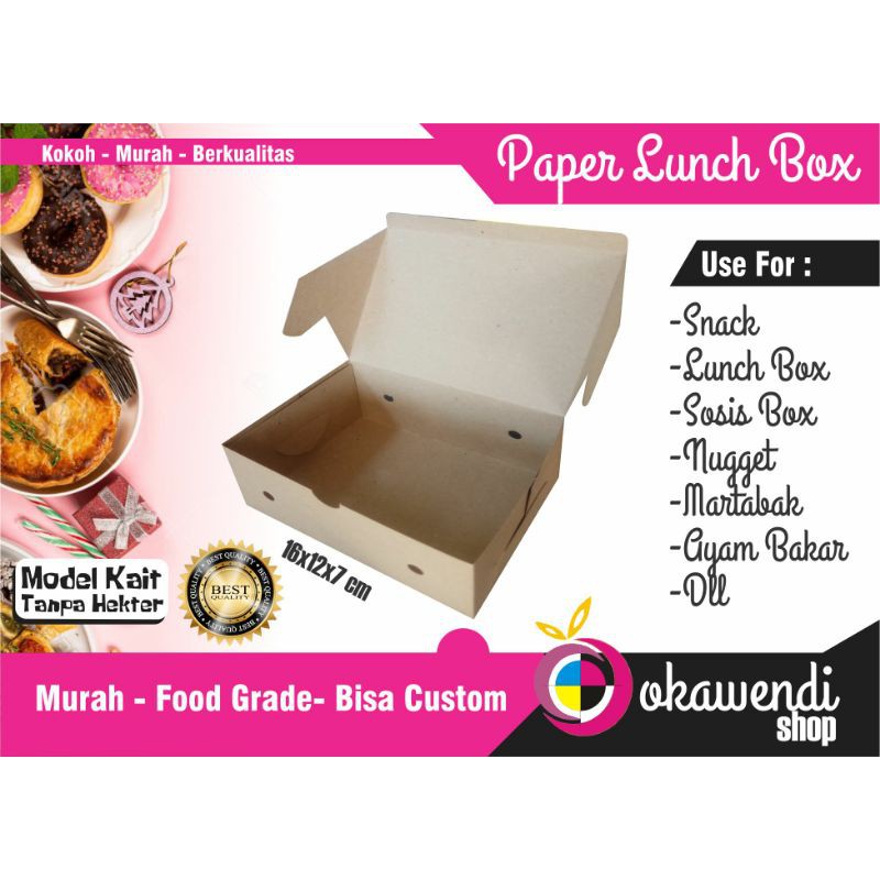 Jual Paper Lunch Box/Dus Nasi Makanan/Box Nasi Makanan/Kotak Nasi ...