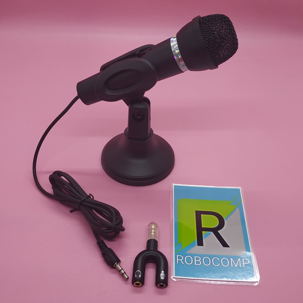 Jual MICROPHONE HP PC LAPTOP SUARA SUPER JERNIH PLUS STAND MIC DAN ...